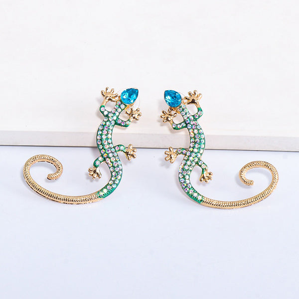 Green Gecko Ear Cuff Set